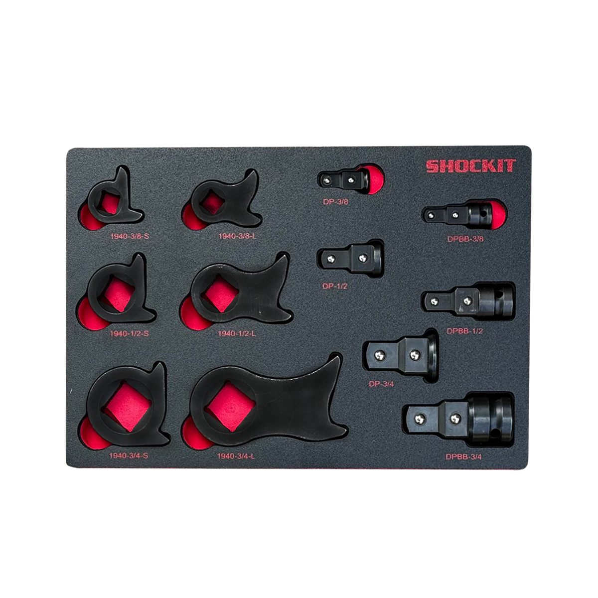 SHOCKIT® Kentucky Kicker 3/8”, 1/2”, 3/4" Driver Master Set in HD EVA