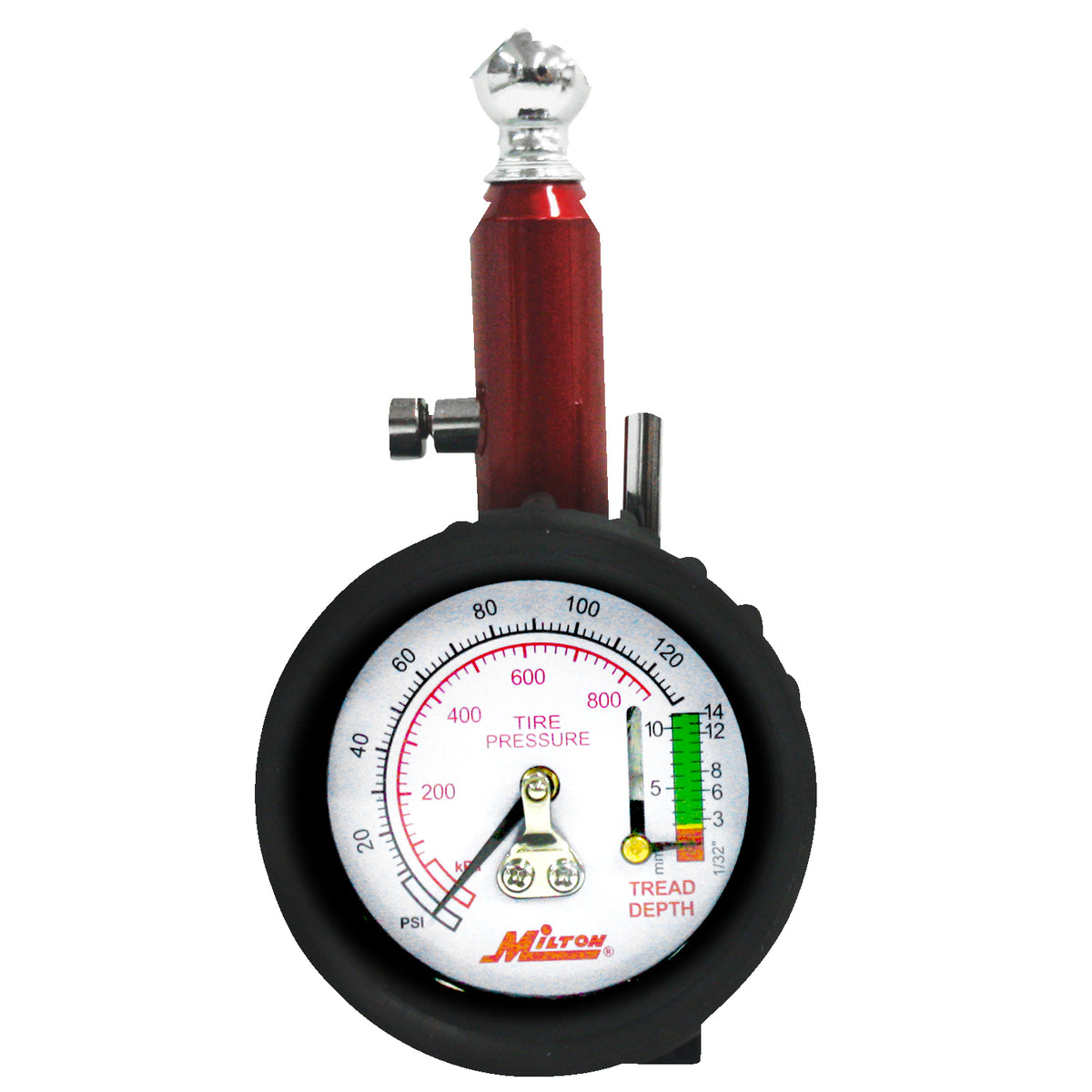 Milton Industries: Single Head Dial Tire Pressure Gauge with Tire Tread ...