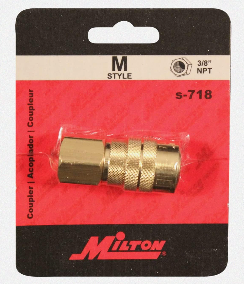 Industrial Coupler 3/8" NPT Female Brass Air Coupler, M-STYLE® — Milton ...