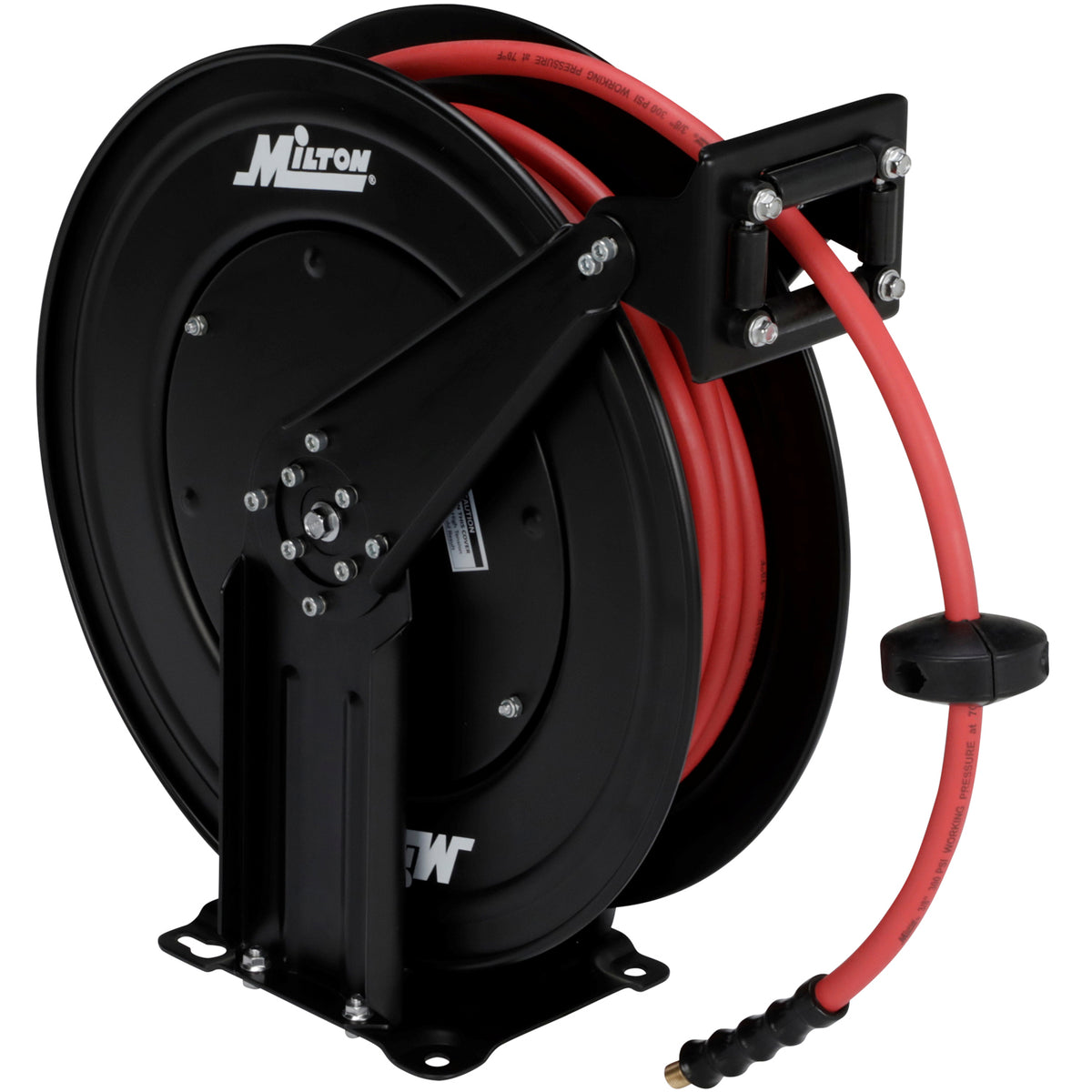 Milton 2760-50D Steel Dual Arm Auto Retractable Air Hose Reel - 3/8" x ...