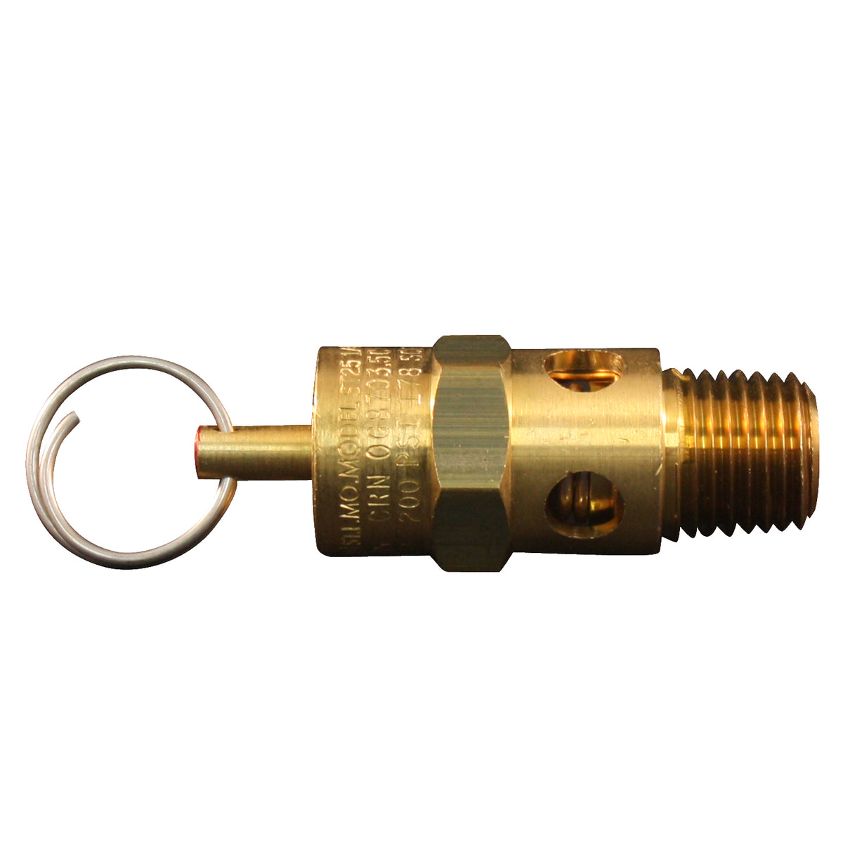 1/4" MNPT ASME Safety Valve, 200 PSI Pop off Pressure #S-1090-200 ...