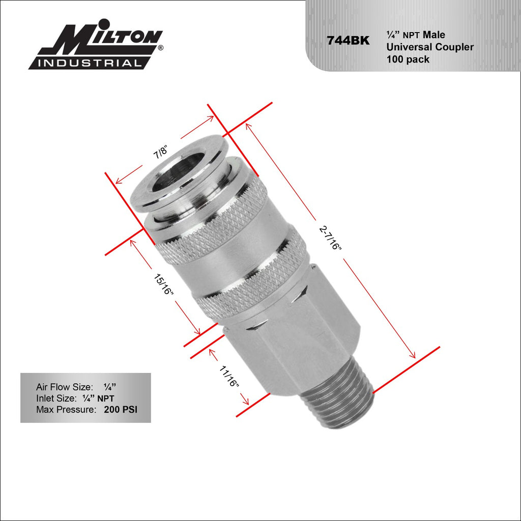 5 In ONE® Universal Quick-Connect Coupler, 1/4" NPT — Milton ...